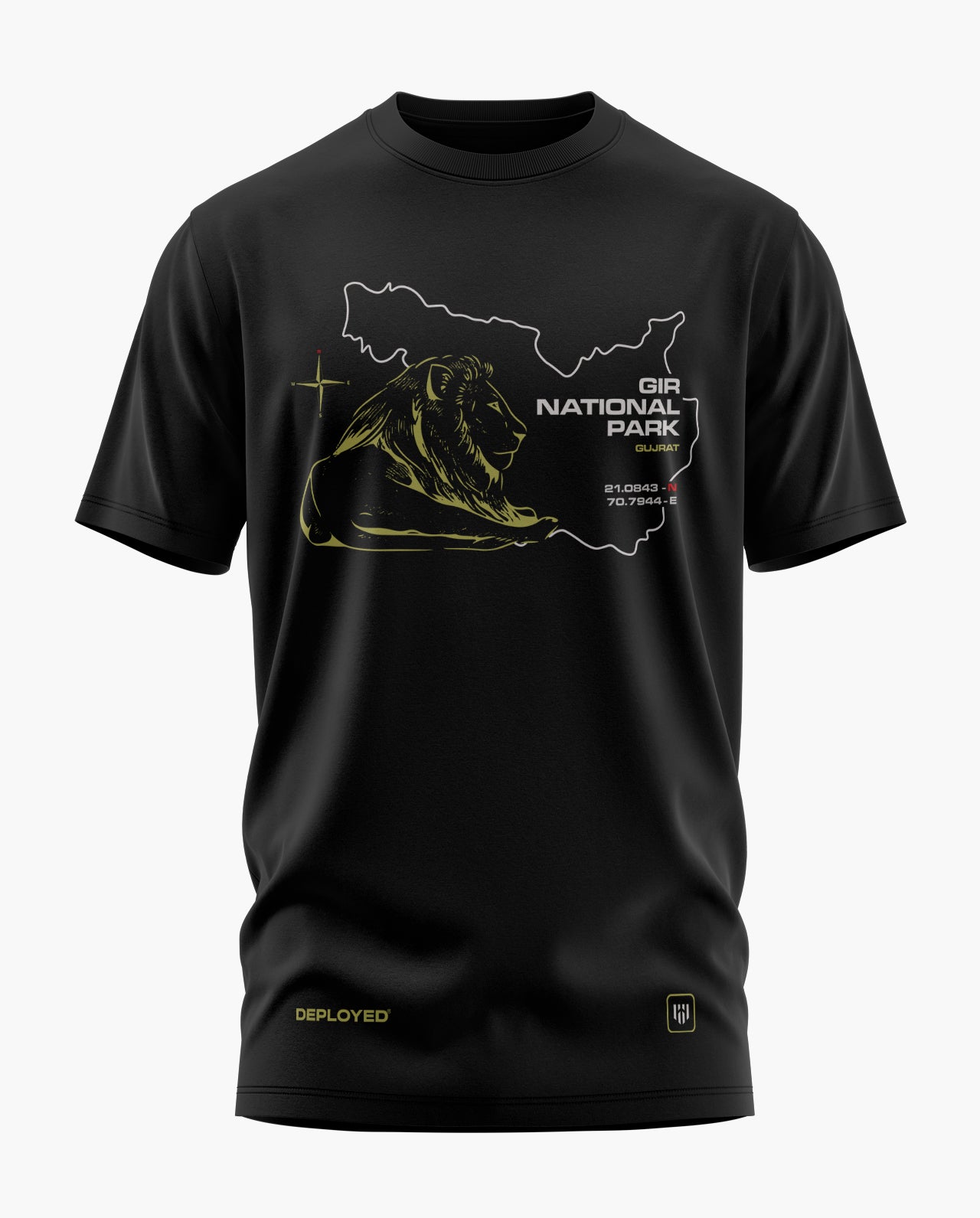 Gir National Park Map T-Shirt
