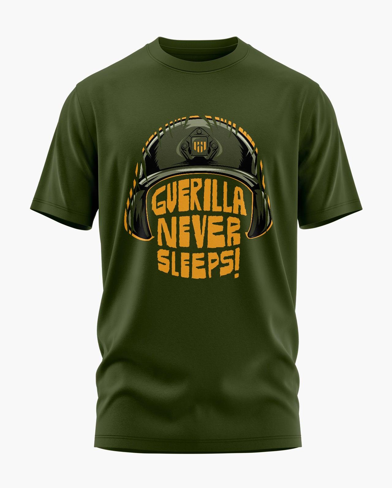 Guerilla Never Sleeps T-Shirt exclusive at Deployed